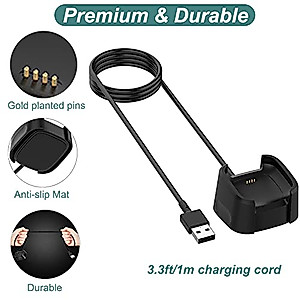 Kissmart Charger for Fitbit Versa 2, Replacement Charging Cable Dock Cradle with 3.3ft USB Cord for Fitbit Versa 2 Smartwatch