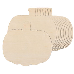 12 Pieces Large Wooden Pumpkin Cutouts 11 Inches Unfinished Wood Craft Cutout Blank Pumpkin Shape Cutout for Halloween Fall Thanksgiving Party DIY Craft Decoration Supplies