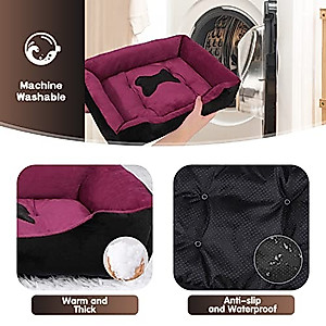 SENNAUX Dog Beds for Small Dogs Rectangle Pet Dog Bed Washable Pet Bed Mattress Comfortable Pet Mat with Anti-Slip Bottom for Dogs Cats & Pets 17.7"x11.8"x6"