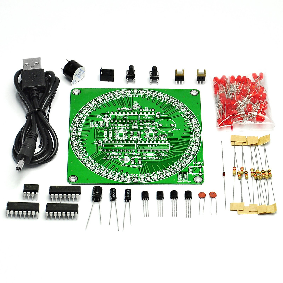 Gikfun 60 Seconds DIY Electronic Timer Soldering Practice Board Kit for Arduino 61 Red LED EK1904