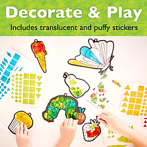 Creativity for Kids The Very Hungry Caterpillar: Sticker Suncatcher Kit - DIY Window Stickers for Toddlers from The World of Eric Carle, Preschool Arts and Crafts for Kids Ages 3-5+, Medium