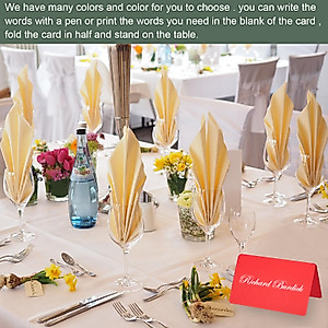 YOKIVE Place Cards for Table Setting, 50Pcs Name Cards Wedding Place Cards Table Place Cards Blank Card for Wedding Reception Dinner Party, Red