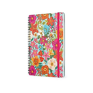 Legami - Spiral Large Weekly Planner, 12 Months, from January 2024 to December 2024, Folding Planner 2024/2025, Elastic Closure, Final Pocket, Address Book, 15 x 21 cm, Flowers Theme