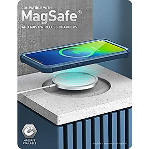 i-Blason Ares Case for iPhone 12 Pro Max 6.7 inch (2020 Release), Dual Layer Rugged Clear Bumper Case with Built-in Screen Protector (Blue)