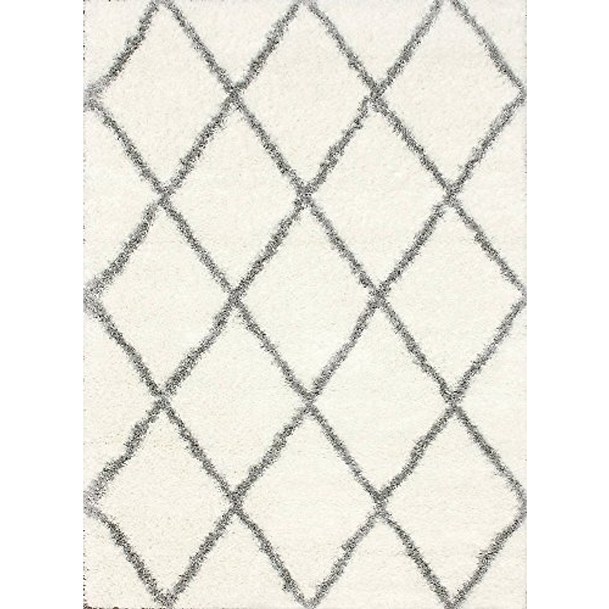 nuLOOM Machine Made Diamond Shag Area Rug, 8x10, Gray
