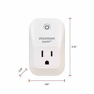 SYLVANIA Smart Bluetooth Smart Plug, Works with Apple HomeKit and Siri Voice Control, No Hub Required, White - 1 Pack (74582)