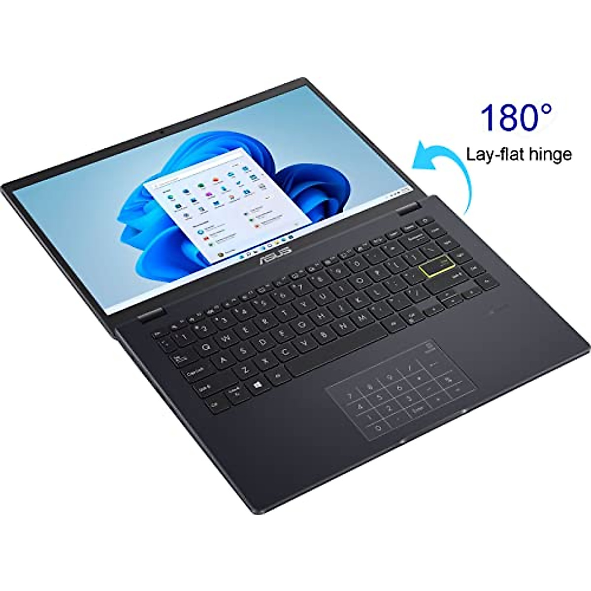 ASUS 2022 Newest 14 inch HD Laptop, Intel Dual-Core Processor, 4GB RAM, 64GB eMMC, 128GB Pcle SSD, Integrated Graphics, Bluetooth, WiFi, Windows 11 S, Star Black, Bundle with Cefesfy Accessory