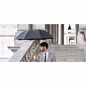 The London Umbrella - Crafted From A Single Piece Of English Chestnut - Black