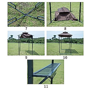 Grezone Outdoor Grill Gazebo Tent Barbeque Grill Canopy for Outdoor Patio Backyard Grill Shelter Hardtop BBQ Black / L93 x W62 x H98 Inch