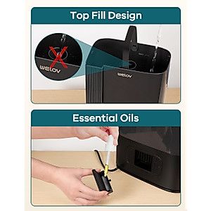 WELOV Smart Humidifiers for Large Room Bedroom, 6L Top Fill Cool Mist Humidifier with Essential Oil Diffuser, Quiet BoostMist Humidifier for Baby Nursery & Plants, App & Voice Control, Auto Mode