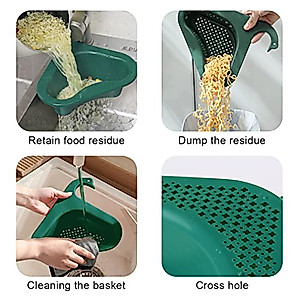 OFCTACK Swan Drain Strainer Basket 2 Pack Plastic Kitchen Garbage Disposal Stopper Sink Corner Accessories for Faucets Diameter Max 1.8 inches, Green