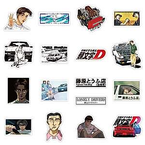 Initial D Anime Stickers Laptop Stickers Waterproof Skateboard Snowboard Car Bicycle Luggage Decal 50pcs Pack (Initial D)