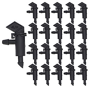 100 Pack 1 GPH Flag Irrigation Dripper Emitter 4L/H Garden Irrigation Drip Emitters Irrigation Emitter Flag Dripper Drip Irrigation Connect 4mm/7mm Hose for Home Garden Trees Herbs (Black)