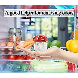 Mushroom Baking Soda Holder For Fridge Deodorizer Ceramic Baking Soda Fridge Holder Odor Absorber Container Smell Remover Cute Fridge Deodorizer Refrigerator Odor Eliminator(No Soda)