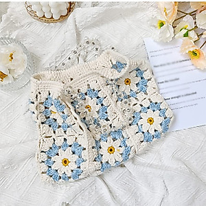 TKFDC Lady Knitting Comfortable Woolen Woven Knitted Bag Handbags Simple Ladies Crochet Bag Women Girl Bags