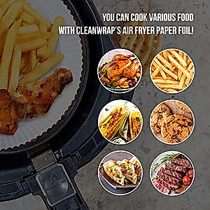 CLEANWRAP Air Fryer Disposable Paper Liners (9.1 * 1.77-90 PCS) | Air Fryer Paper Liners Disposable