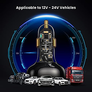 125W USB C Car Charger with LED Display,Enablink PD 65W/QC 30W PPS Super Fast Charging Type C Cigarette Lighter Adapter for iPhone 13 12 11 Samsung Galaxy S21 Note 20 iPad MacBook Pixel Laptop (Black)