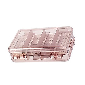 AEIOFU Jewelry Organizer Box Clear Plastic Dividers Crafts Storage Tool Transparent Brown Grids Storage Box Plastic Jewelry Box Nail Art Storage Box.