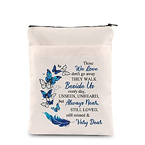 Zuo Bao Memorial Book Pouch In Memory Of Dad Mom Sympathy Gift Those We Love Don't Go Away Loss Book Sleeve For Her(Those we love don't go away)