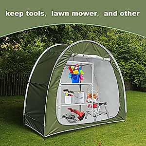 AFLIFLI Outdoor Bike Storage Tent Waterproof, Portable Bicycle Shed 2 Bikes, Upgrade Oxford Fabric for Outside Garden Shelter Pool Cover Tool Sheds Storage, Space Saving