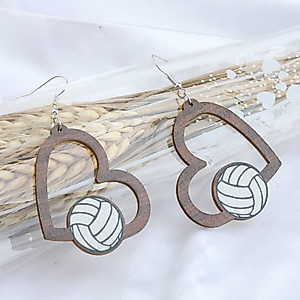 UJIMS Sport Ball Lover Earrings for Women Sport Player Fan Gift Tennis Basketball Volleyball Baseball Football Gifts (volleyball earrings)