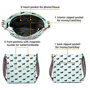 Crossbody Bags Women Hobo Shoulder Bag Large Canvas Cute Messenger Bag Horse Lovers Gifts for Girls Schoolbag Travel Blue