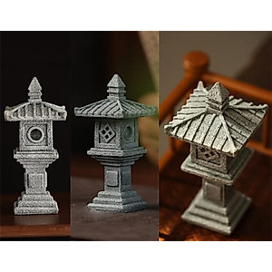 Sdeetesamjun Miniature Fairy Garden Decoration Set,3 Japanese Lantern,10 Stepping Stone Mini Fairy Decor for Garden & Patio Micro Landscape Yard Bonsai Decoration