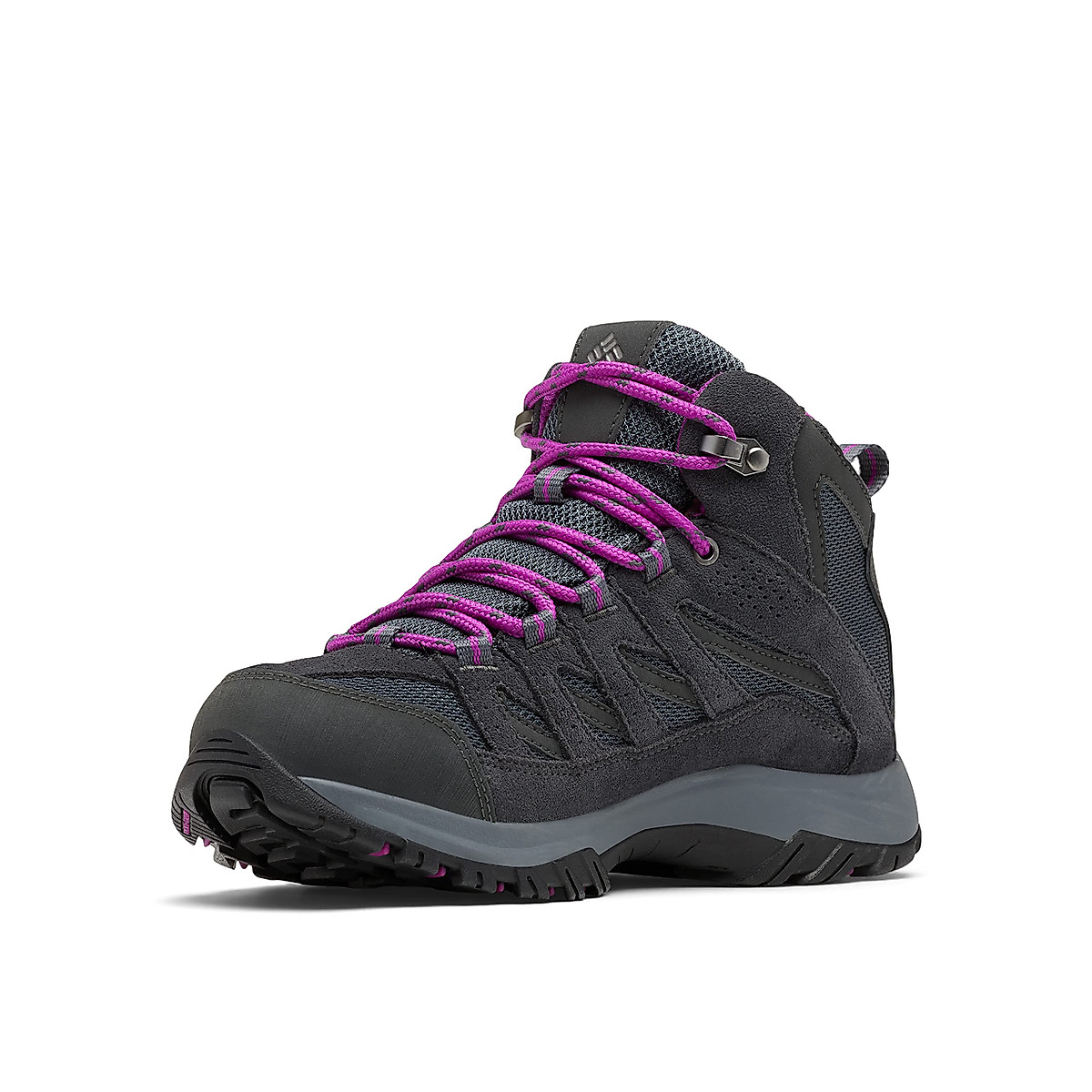 Columbia Womens Crestwood Mid Waterproof Boot Hiking Shoe, Graphite, Bright Plum, 9 US