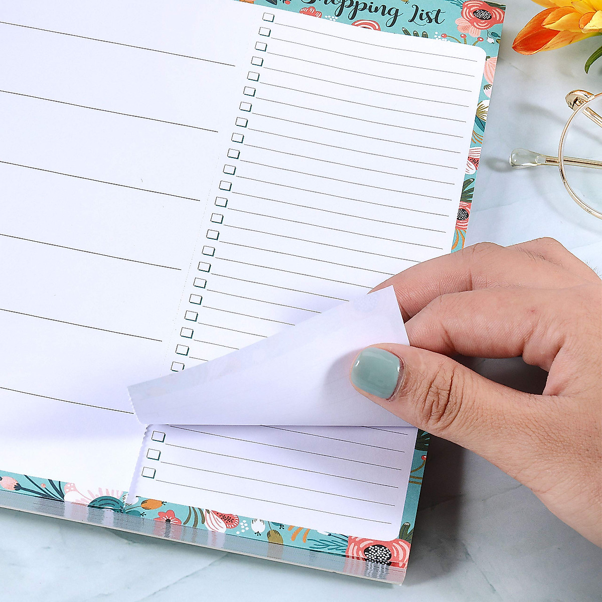 Weekly Meal Planner - Grocery List Magnetic Notepads 7" x 9" Meal Planning Pad with Tear Off Shopping List for Convenient Shopping - Notepad with Magnet for Refrigerator or Desk