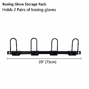 VEITEOX FTY Boxing Glove Rack Wall Mount, Metal Boxing Glove Holder, Boxing Mitts Gloves Organizer Storage Rack for 2 Pair of Gloves