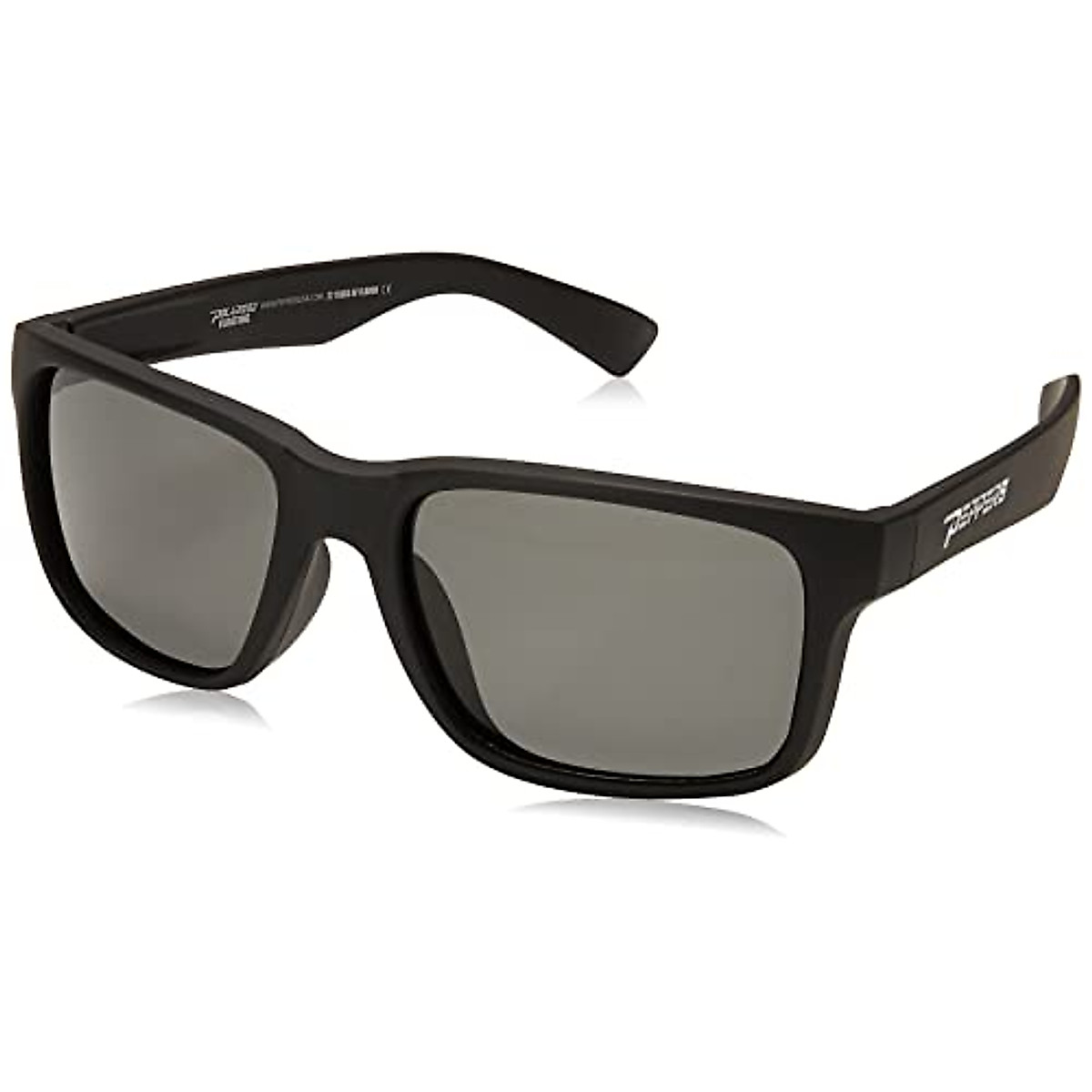 Pepper's Beachcomber Polarized Wayfarer Sunglasses, Rubberized Matte Black, 55 mm