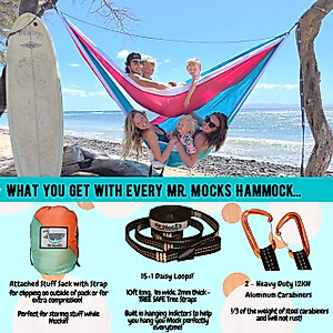 Mr. Mocks Camping Hammocks | Single Double and Bunk Bed Backpacking Hammock | Featherlite Outdoorsman Survival | hammok hamick hamock | (Wild Turkey, Single)