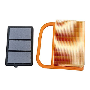 HIFROM Replace Air Filter + Pre Filter with Spark Plug Fit for BR320 STIHL TS410 TS420 Lawn Mower Replace 4238-140-1800 4238 140 4401 42381410300B