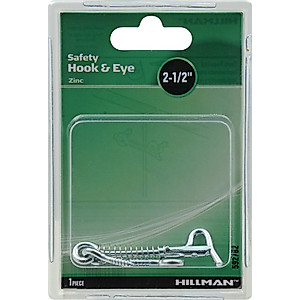 The Hillman Group 592782 Safety Hook and Eye, Zinc, 2-1/2-Inch 1-Pack
