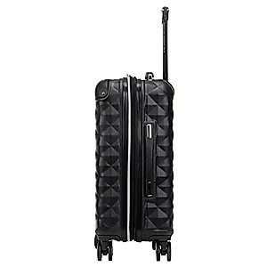 Kenneth Cole Reaction Diamond Tower Collection Lightweight Hardside Expandable 8-Wheel Spinner Travel Luggage, Black, 2-Piece Set (20" & 28")