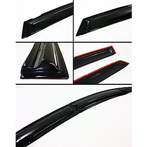 3D Style Smoke Tinted Window Visor Shade Rain Guard Compatible with 2009-2018 Ford Focus 4 Door Hatchback ST