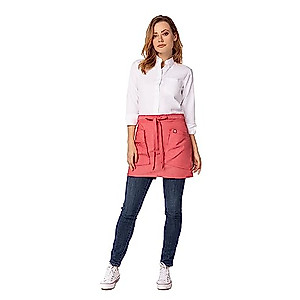 Chef Works Unisex Medford Half Bistro Apron, Coral, One Size