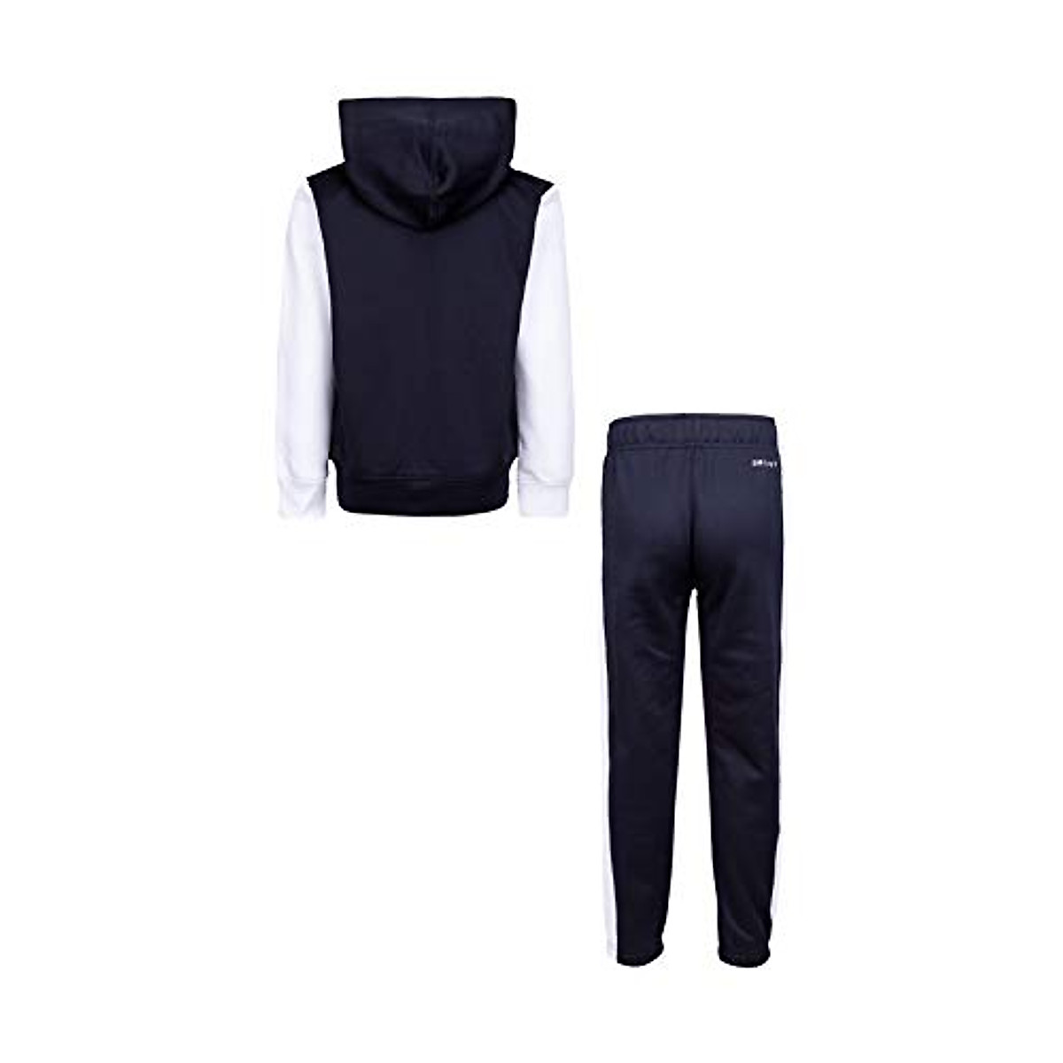 Nike Boy`s Dry Fit Therma Zip Hoodie & Sweatpants 2 Piece Set (White(86G933-W1X)/Black, 6 Little Kids)