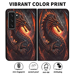 for Microsoft Surface Duo 2 Case for Women Men,AIRWEE Ultra Slim Hard PC Shookproof Fold Case Protective Cover for Microsoft Surface Duo 2 2nd 2021,Fire Dragon