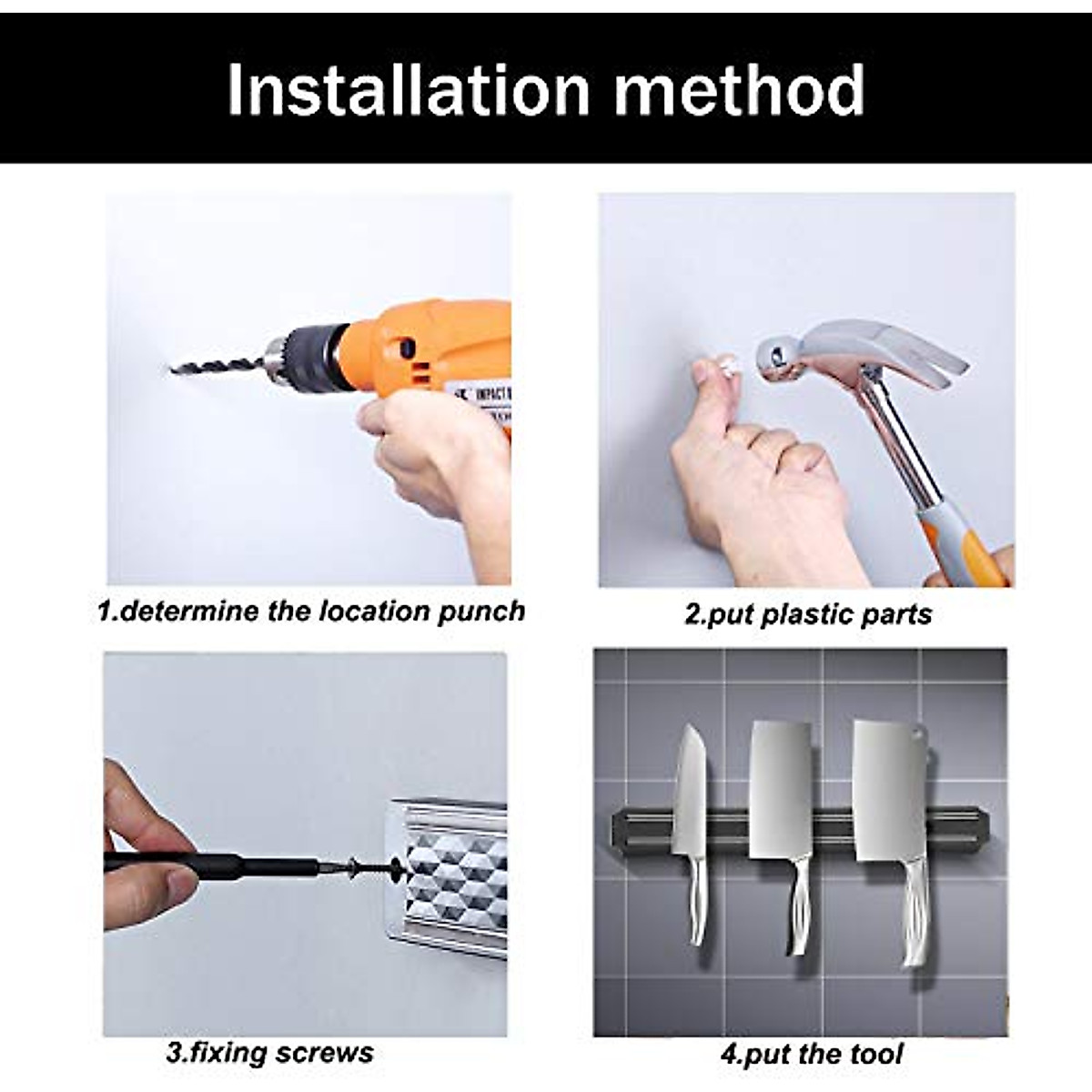 Magnetic Knife Strip Holder Rack Tool Bar Magnet 15 Inch Multipurpose Magnetic Knife Rack Strong Powerful Kitchen Storage Display Organizer Easy Install Secure Laundry Garage Workshop Shed