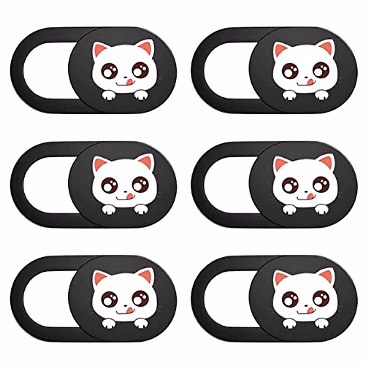 Mobestech Tableta 6pcs Cute Cat Computer Webcam Cover Pc Web Camera Cover Decorative Webcam Cover Slider Web Camera Cover Camera Slider