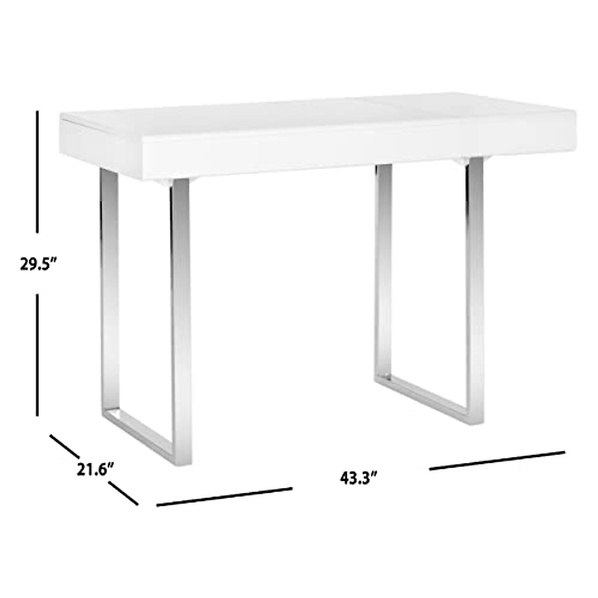 Safavieh Home Collection Berkley Desk, White/Chrome