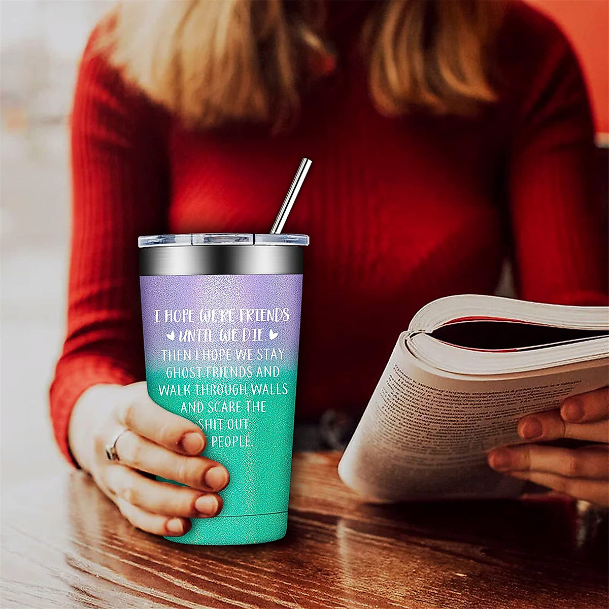 Fufendio Best Friend Birthday Gifts for Women - Friendship Gifts - Vacuum Insulated Tumbler Cup