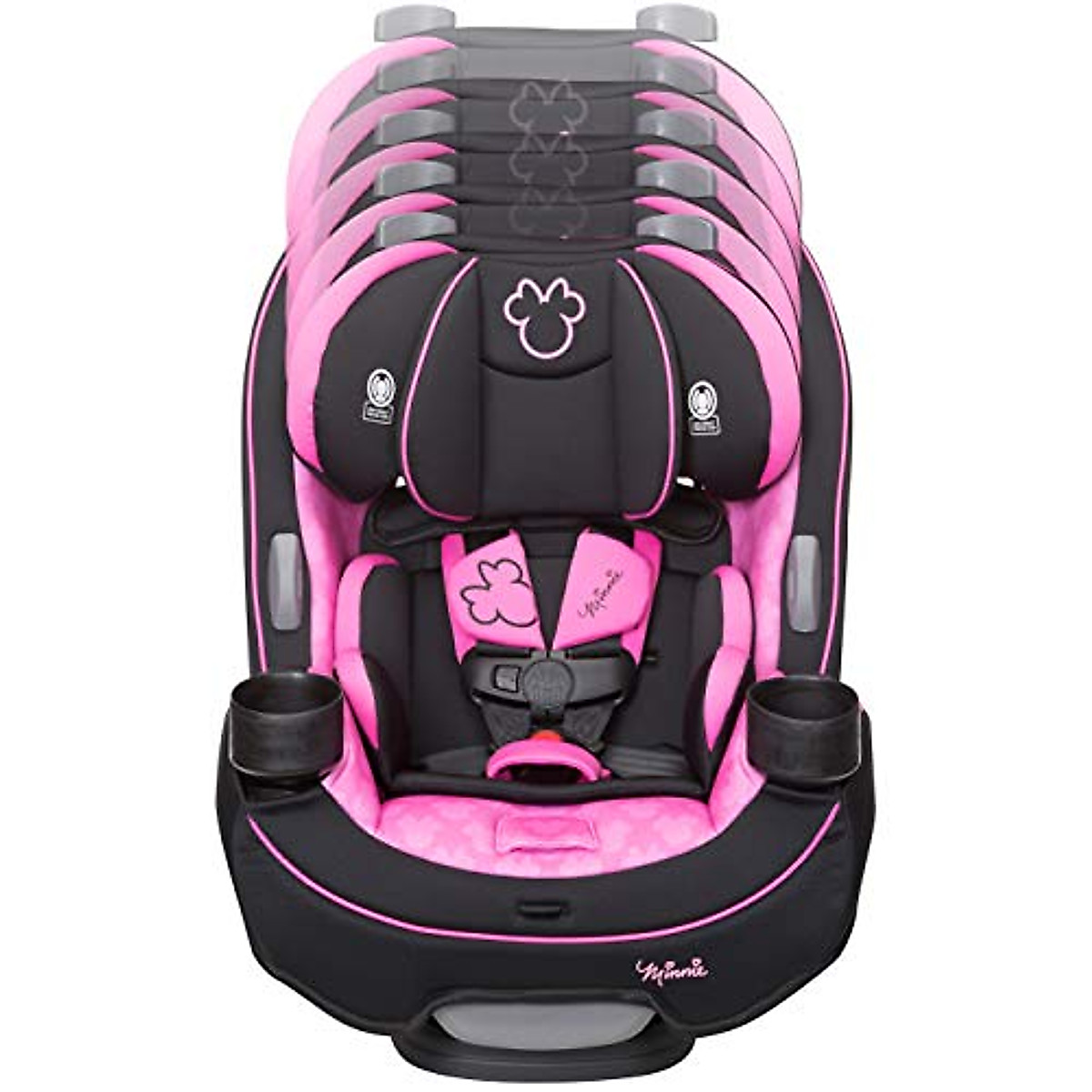 Disney Baby Grow and Go All-in-One Convertible Car Seat, Rear-facing 5-40 pounds, Forward-facing 22-65 pounds, and Belt-positioning booster 40-100 pounds, Simply Minnie