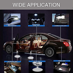 UGSHY 2 PCS Car LED Extremely Bright Bulbs, 1.6" 6000K 2835 Chipsets 1200LM Bulbs for LED Interior Dome Map Door Lights 211-2 212-2 569 6411 6451 41mm 42mm (White)