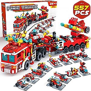 Innorock Construction Building Toys for Kids - 25 in 1 Fire Truck Boat Helicopter Car Toy Building Blocks Model Kit Educational STEM Activities Gifts for Boys Girls Teen Age 6 7 8 9 10 11 12 Year Old