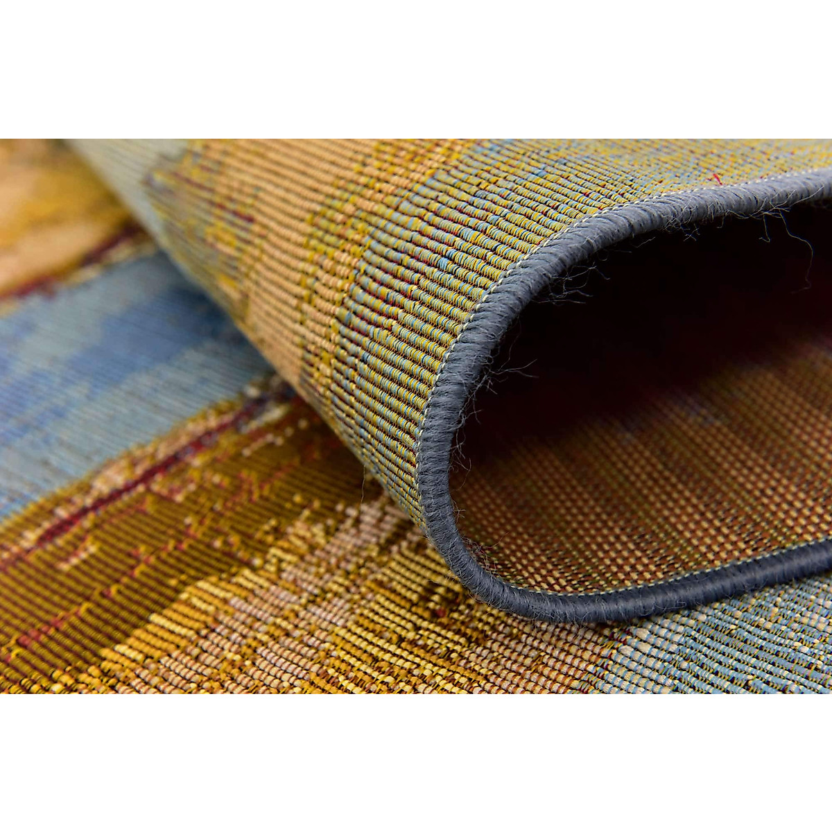 Unique Loom Outdoor Modern Collection Area Rug - Baja (4' 1" x 6' 1" Rectangle, Multi/ Beige)