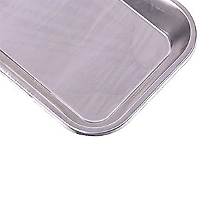 SUSOSU Breakfast Tray Tray Holder Procedure Steel Plate Flat Organizer Metal Traystype Storage Waste Silver Serving