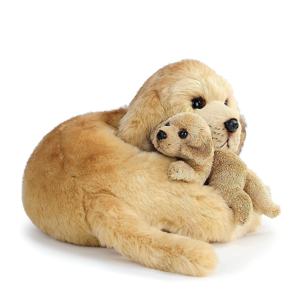 DEMDACO Yellow Lab and Pup Soft Golden 12 inch Plush Fabric Stuffed Figure Toy