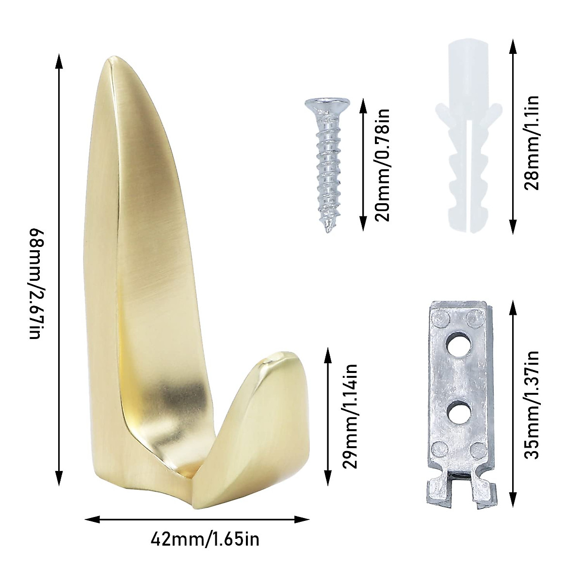 Gold Robe Hooks Coat Hooks Wall Hooks for Hanging Heavy Duty Towel Hooks for Bathroom Wall Mounted Clothing Hooks Kitchen Bedroom Home Entryway 4 Pcs (Copper)